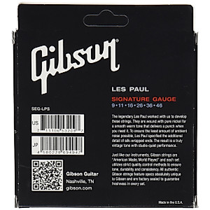 Gibson Les Paul Premium Electric Guitar Strings, Signature Gauge 9-46