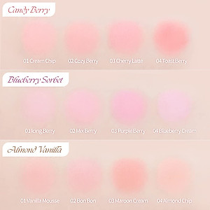 Dasique Blending Mood Cheek #09 Almond Vanilla | 4 Blendable Shades in Lightweight Smooth Powder | Vegan | Blush