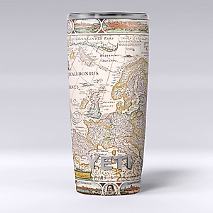 Design Skinz The Vintage Powers of Europe Map - Skin Decal Vinyl Wrap Kit Compatible with The Yeti Rambler Cooler Tumbler Cups