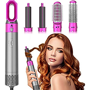 EWSBI Hair Dryer Brush Set，5 in 1 Detachable Blow Dryer Brush with Negative Ion Technology, Suitable for Straightening, Curling, Blow Drying of Hot Air Brush