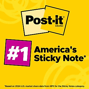 Post-it Notes, 3x3 in, 18 Pads, America's #1 Favorite Sticky Notes, Canary Yellow, Clean Removal, Recyclable (654-14+4YW)