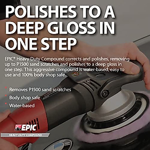 Malco Epic Heavy-Duty Compound - Vehicle Paint Correcting and Polishing Compound/Removes Up to P1500 Sand Scratches/Polishes to Deep Showroom Gloss / 32 Oz. (109032)