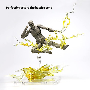 Linhoo Action Figure Stand, Figure Display Lightning Effects Compatible with HG RG SD SHF Gundam Stand 1/144 with Screwdriver