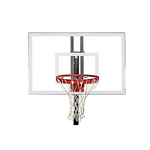 Goalsetter Elite Plus 54” Tempered Glass Backboard In-Ground Basketball Hoop - HD Breakaway Rim, Black (TS44154G3)