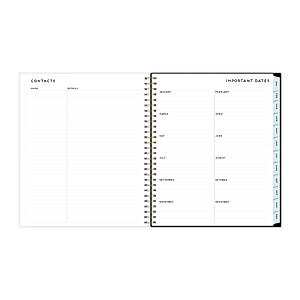 Blue Sky 2024 Monthly Planner, January - December, 8" x 10", Clear Pocket Cover, Wirebound, Baccara Dark (110216-24)