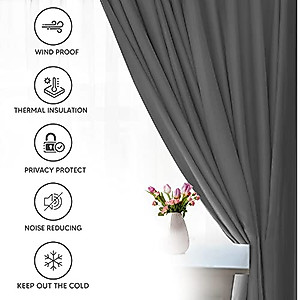 Utopia Bedding Blackout Curtains for Bedroom, Grommet Window Curtains 84 Inch Length 2 Panels, Thermal Insulated Drapes for Living Room (Grey, 42W x 84L Inches)