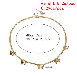 Kercisbeauty Silver Butterfly Necklace for Women Ladies Banquet Prom Wedding Jewelry Butterfly Choker(Silver)