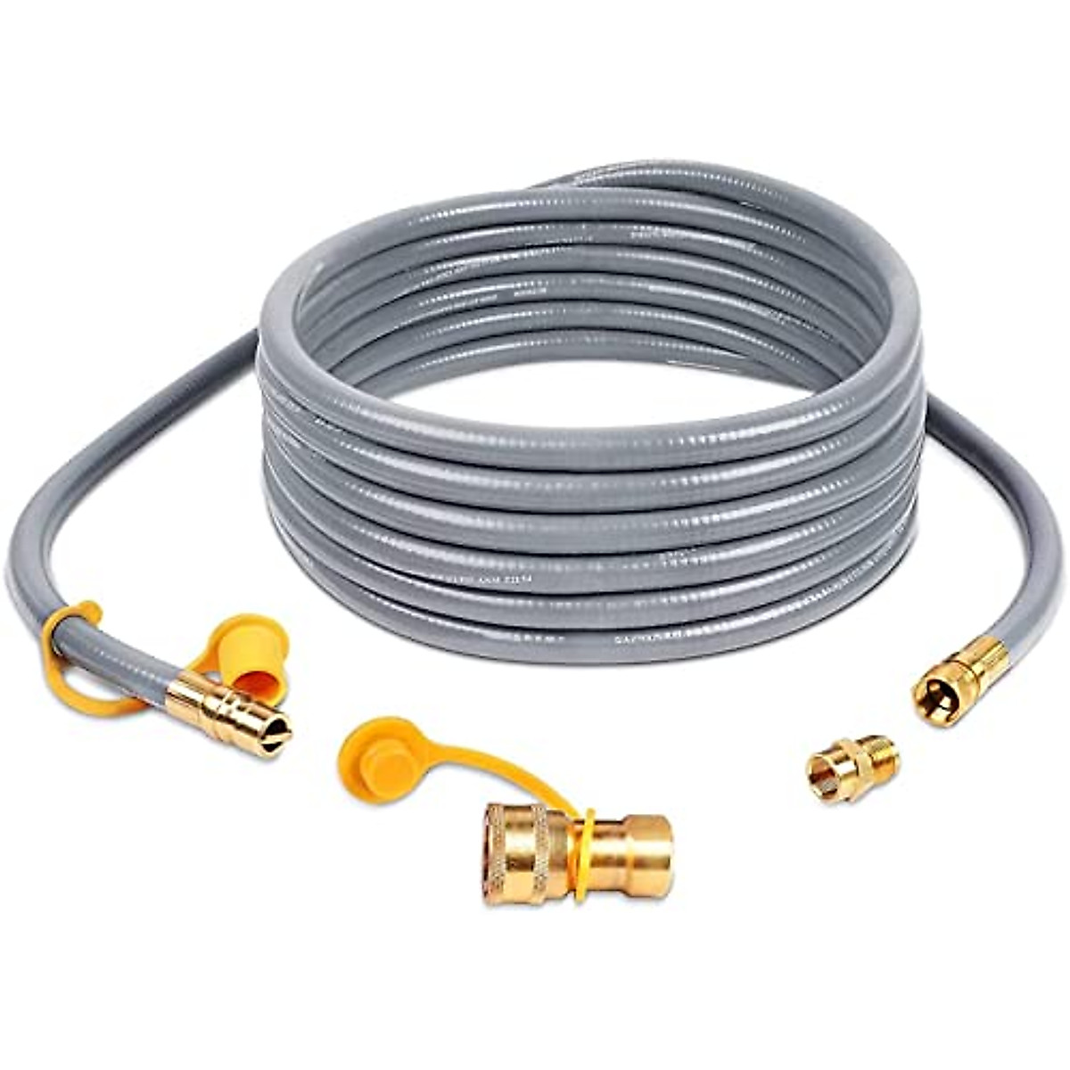 GASPRO 24FT 1/2" ID Natural Gas Hose, Low Pressure LPG Hose with Quick Connect, for Weber, Char-broil, Pizza Oven, Patio Heater and More
