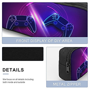 NAWFIVE Neon Game Controllers Backpack with Lunch Box And Pencil Case Set Joysticks Game Console Travel Daypack Bookbag for Men Women Laptop Backpack 3pcs