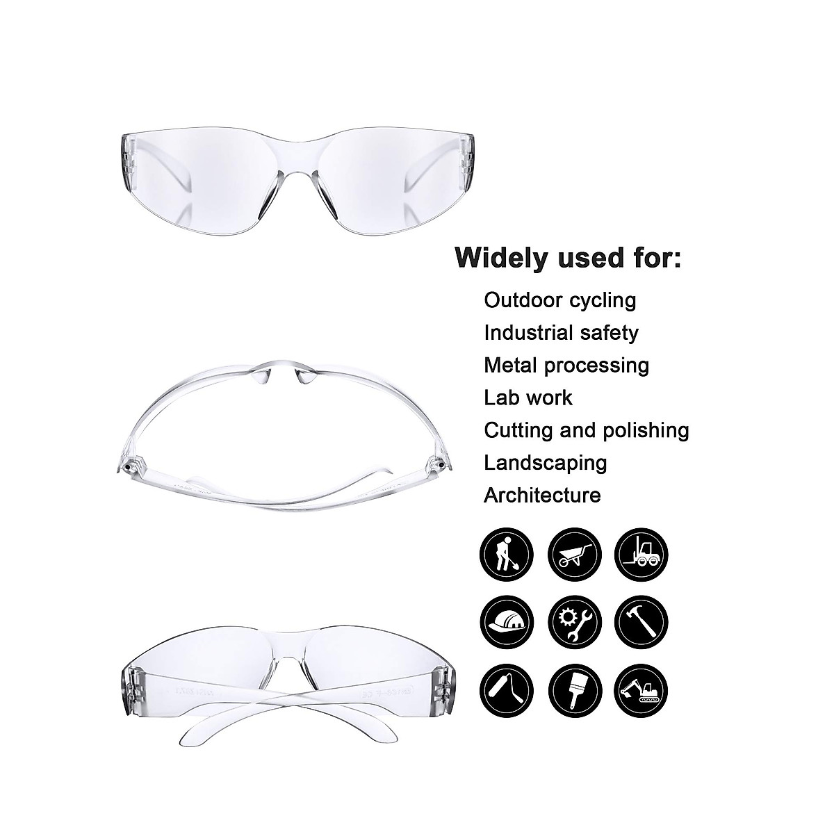 Frienda 24 Pieces Polycarbonate Eyewear Glasses Impact Resistant Lens, One Size for Eyes(Clear)