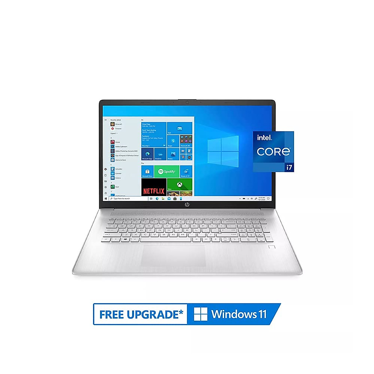 HP 2021 17.3" FHD IPS Laptop Computer, 11th Generation Intel Core i7-1165G7, 16GB RAM, 1TB PCIe SSD, Backlit Keyboard, Intel Iris Xe Graphics, HD Webcam, HD Audio, Windows OS, Silver, 32GB USB Card