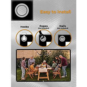 WEWATCH 120 Inch Projector Screen, Portable and Foldable Projector Screen, Double Sided Video Projector Screen for Indoor, Outdoor, Wrinkle Free