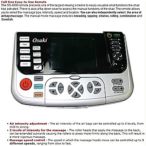 Osaki OS-4000 Massage Chair Zero Gravity Computer Body Scan, Auto Height Adjustment, and Wireless Remote