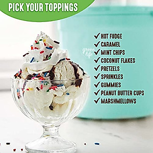 GreenLife 1.5QT Electric Ice Cream, Frozen Yogurt and Sorbet Maker with Mixing Paddle, Dishwasher Safe Parts, Easy one Switch, BPA-Free, Turquoise