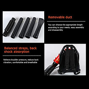 Commercial Backpack Leaf Blower Machine Gas Powered Snow Blower 2 Strokes Engine Lightweight for Yard Road Cleaning Garden Lawn Care Tools (42.7CC)