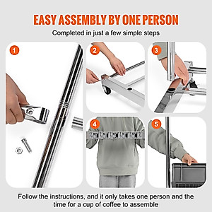 VEVOR Garden Tool Organizer, 10 Slots with Hooks, Yard Tool Tower Rack with Wheels for Garage Organization and Storage, Hold Long-Handled Tool/Rake/Broom, Metal Tool Stand Holder for Shed, Outdoor