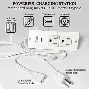 Makeup Vanity Desk with Mirror and Lights, Modern White Corner Vanity Desk, Large Size Corner Vanity Desk, Vanity Table with 4 Drawers, With Power Strip and Nightstand,Writing Desk, White Vanity