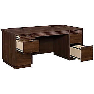 Sauder Palo Alto 72" Wooden Double Pedestal Excutive Desk in Spiced Mahogany
