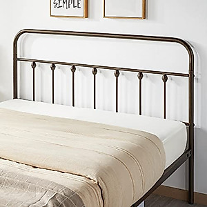 Yaheetech Classic Metal Platform Bed Frame Mattress Foundation with Victorian Style Iron-Art Headboard/Footboard/Under Bed Storage No Box Spring Needed Bronze Full Size