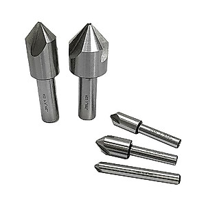 5 PC 3 Flute HSS Countersink 1/4", 3/8", 1/2", 3/4" & 1" Set