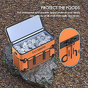 Lanedo 34-Can Soft-Sided Cooler - Collapsible, Leak-Proof, Use as a Beach Cooler, Soft Ice Bag, Ice Chest, or Travel Cooler for Food Shopping, Camping, Kayaking, Fishing, and Multi-Person Lunch Bag.