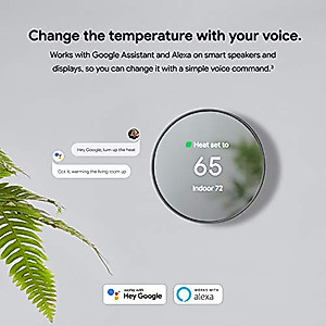 Google Nest Thermostat - Smart Thermostat for Home - Programmable Wifi Thermostat - Fog