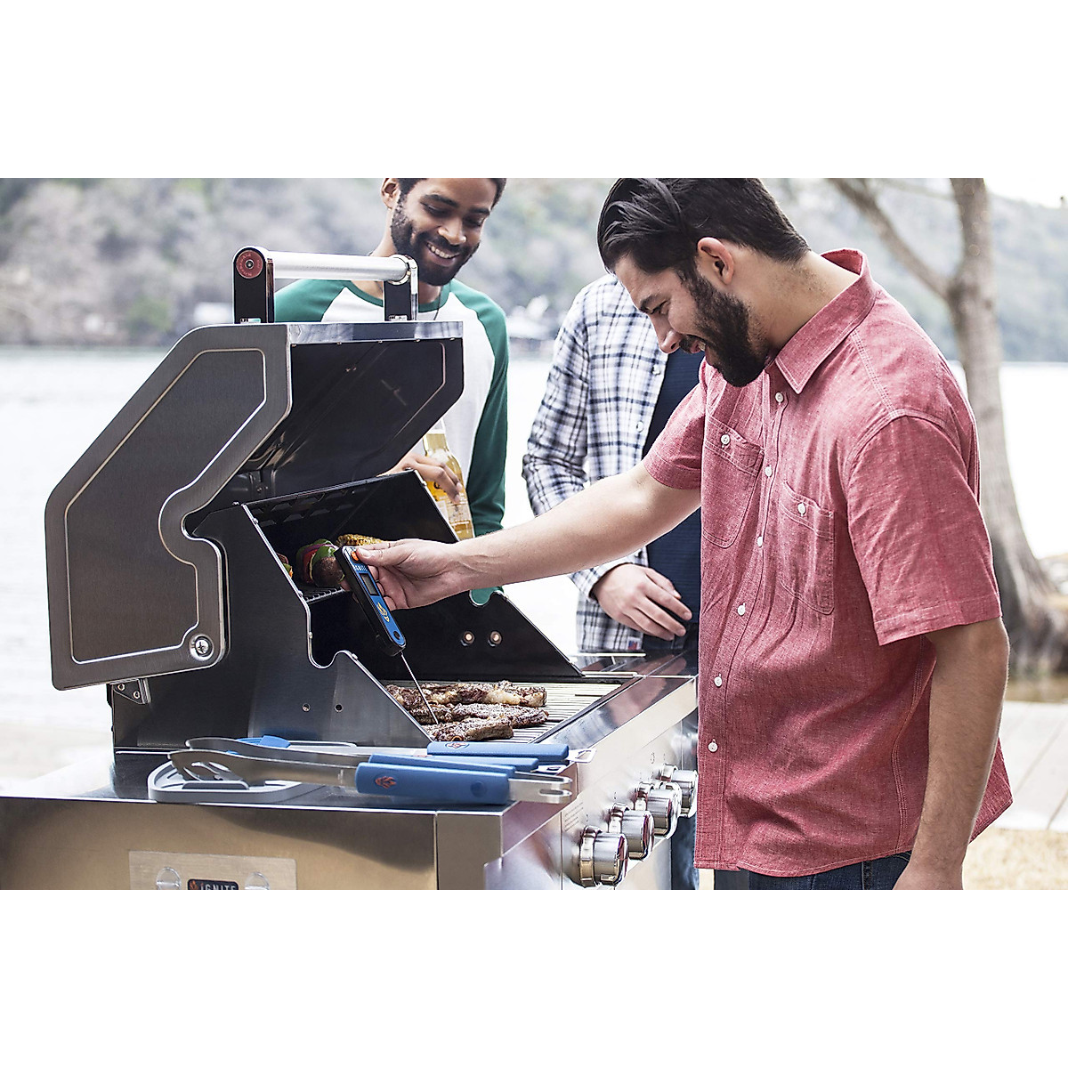 Ignite Instant Read Thermometer - Push Button FLIP-Out Design- Digital Thermometer for Kitchen, Outdoor Cooking, BBQ, and Grill!