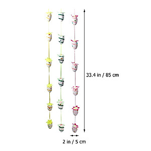 Didiseaon 3pcs Happy Easter Backdrop Egg Party Decorations Easter Banner Easter Hanging Swirls Spring Garland Easter Ceiling Decor Ball Garland Happy Easter Garland Foam Supplies Rabbit Eggs