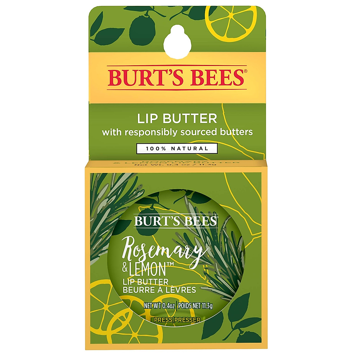 Burts Bees Rosemary and Lemon Lip Butter Unisex Lip Balm 0.4 oz