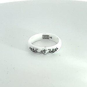 One Moment In Time J128 Sizes 8 Heavenly Flower White Ceramic Choose The Right Ring (8) Mormon LDS CTR