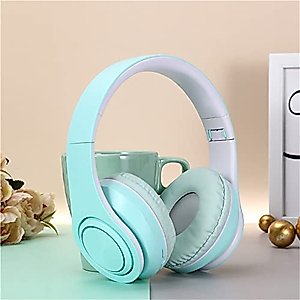 Head-Mounted Bluetooth Headphone, Soft Earmuffs & Light Weight, 9D Surround HiFi Stereo Sound,Long Endurance,for Sports, Driving,Fitness,for iOS Android (Blue)