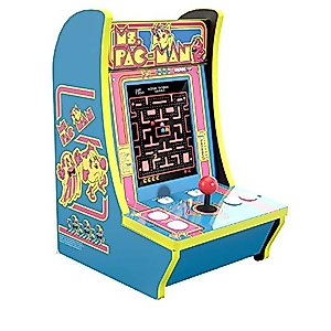 Ms Pacman Arcade 1 Counter-Cade Top Real Feel Arcade Controls! 15.75" High Includes Power Adapter, Instructions, and Ms. Pac-Man 1 Up Arcade