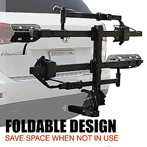 BV Bike Bicycle Hitch Mount Rack Carrier for Car Truck SUV for Standard Bikes, E-Bike, Fat Tire Bikes - Tray Style Smart Tilting Design (E-Bike/Fat Tire 2 Bike)