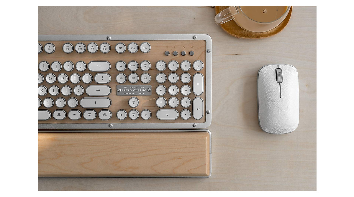 Azio Retro Classic Bluetooth Mechanical Keyboard - Vintage Style for PC/Mac