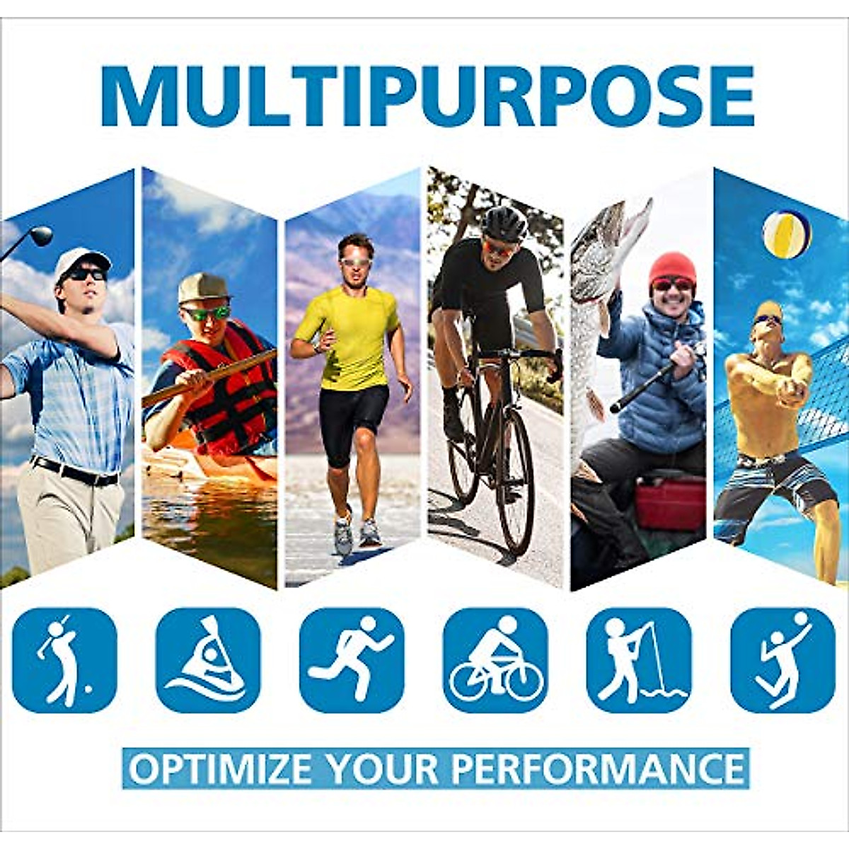 EAZYRUN ER00 P1A HD retangle Sky blue Polarized Driving Sunglasses for Women Men