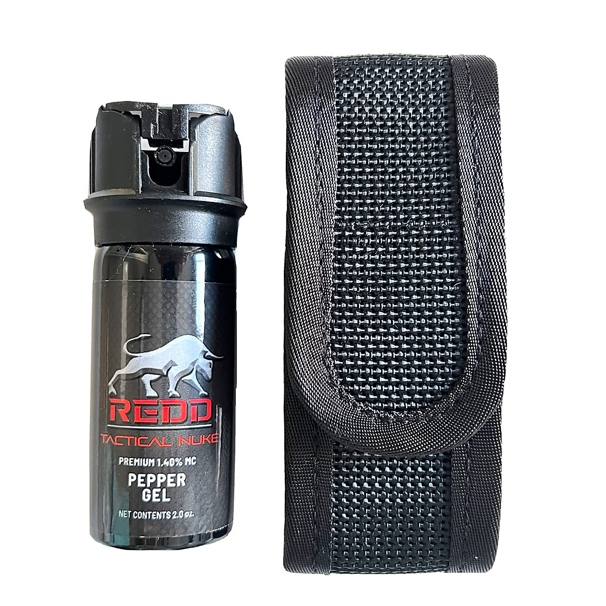 REDD Pepper Spray, Tactical Nuke - (1.40% MC) Maximum Strength Pepper Gel and Nylon Holster - (2 oz)