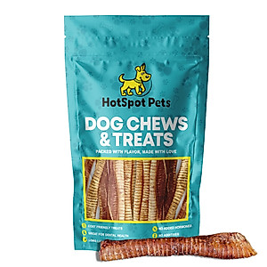 hotspot pets Premium 6'' Beef Trachea for Dogs Large - All Natural Long Lasting Dog Chews Rich in Glucosamine & Chondroitin 100% Beef Chews Single Ingredient Grass Fed Dog Treats - (8 Count)
