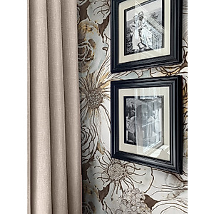 NextWall Harry & Grace Ink Rose Abstract Floral Peel and Stick Wallpaper (Mocha & Blue Mist)