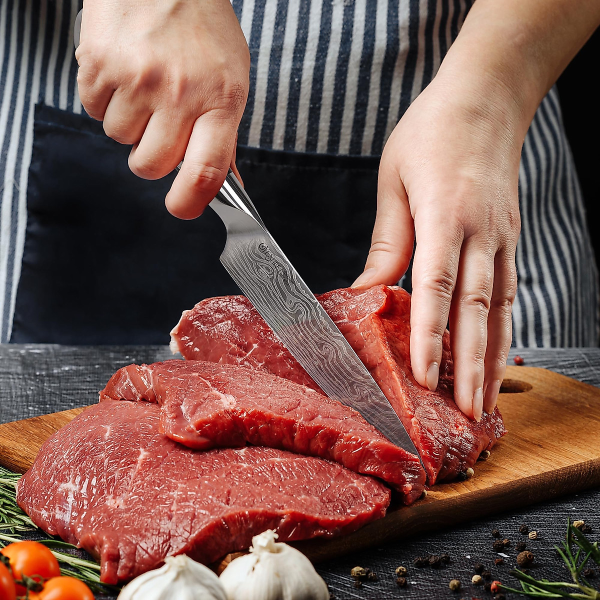 YeShef 8 Inch Japanese Chef Knife - Professional Stainless Steel Kitchen Knife, Chef's Knives with Ergonomic Handle - Strong, Sharp Edge - Tool for Cutting, Carving, Slicing - Luxury Gift Box