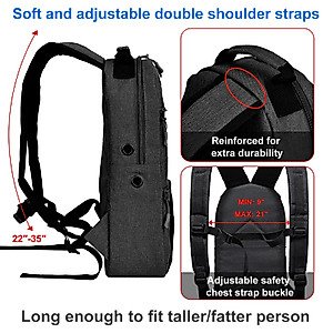 iGuerburn Oxygen Tank Backpack for Small Size M2, A/M4, ML6, B/M6, M7, C/M9, Portable Oxygen Backpack O2 Tank Holder Carrier (Not for D Tanks) - Black