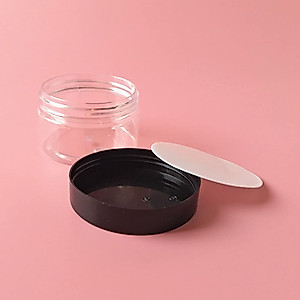 ericotry Clear PET Plastic (BPA Free) Refillable 8 Oz / 250ml Empty Cosmetic Containers Cases with Black Lid for Cream Lotion Bottle All Purpose Portable Household Containers (6 Pack)