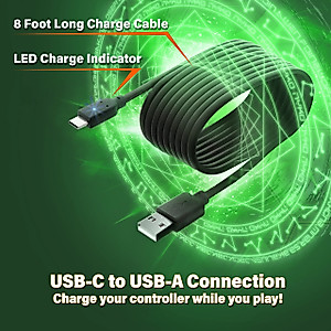 Nyko | Xbox Series X Charge Link Cable - Xbox Series X Power Accessories USB-C Compatible 8 ft. Long, Tangle-free Cable with Velcro Storage Wrap