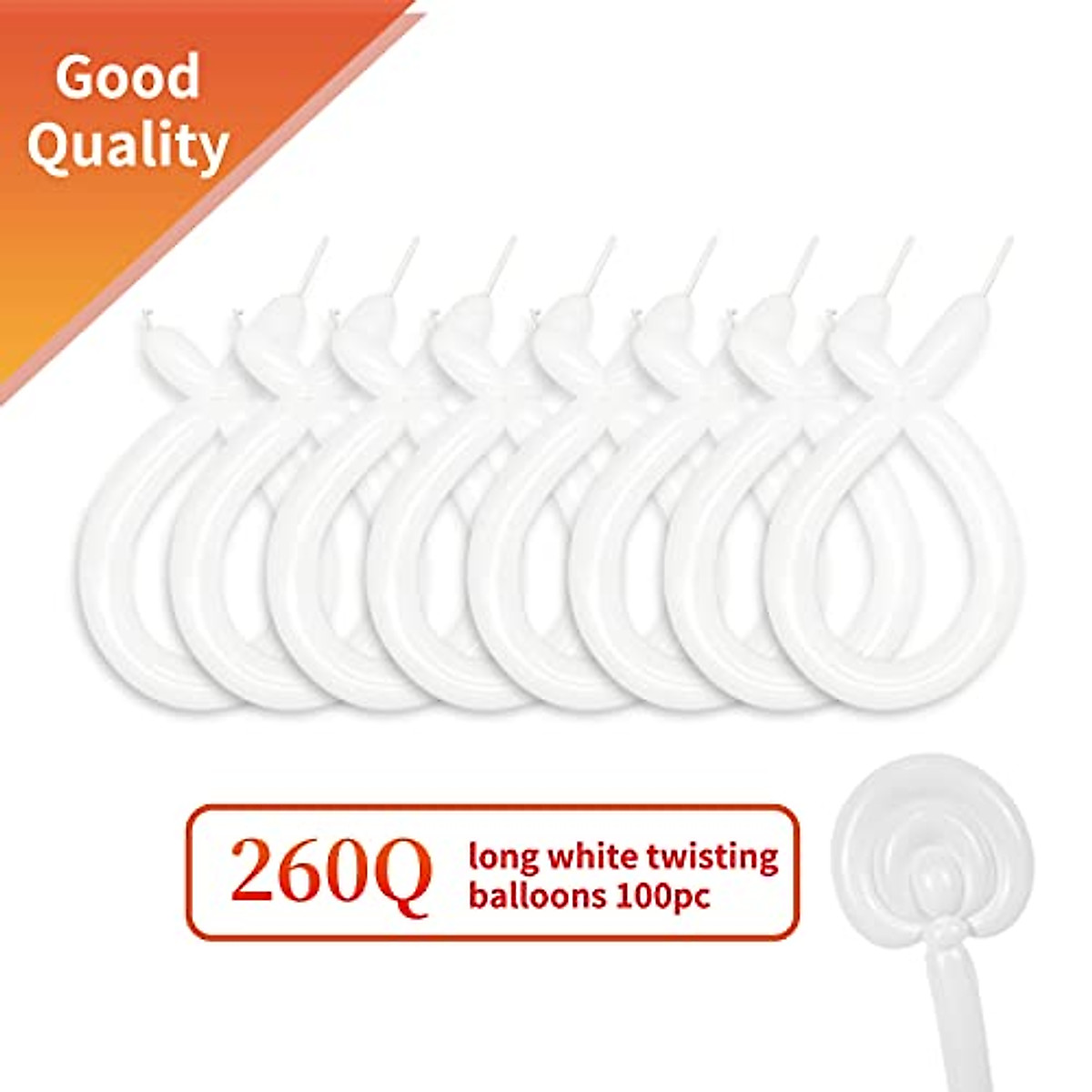Long Balloons, Premium 260Q Twisting Sculpting Balloons for Animal Shape Birthdays Clowns White Pack of 100
