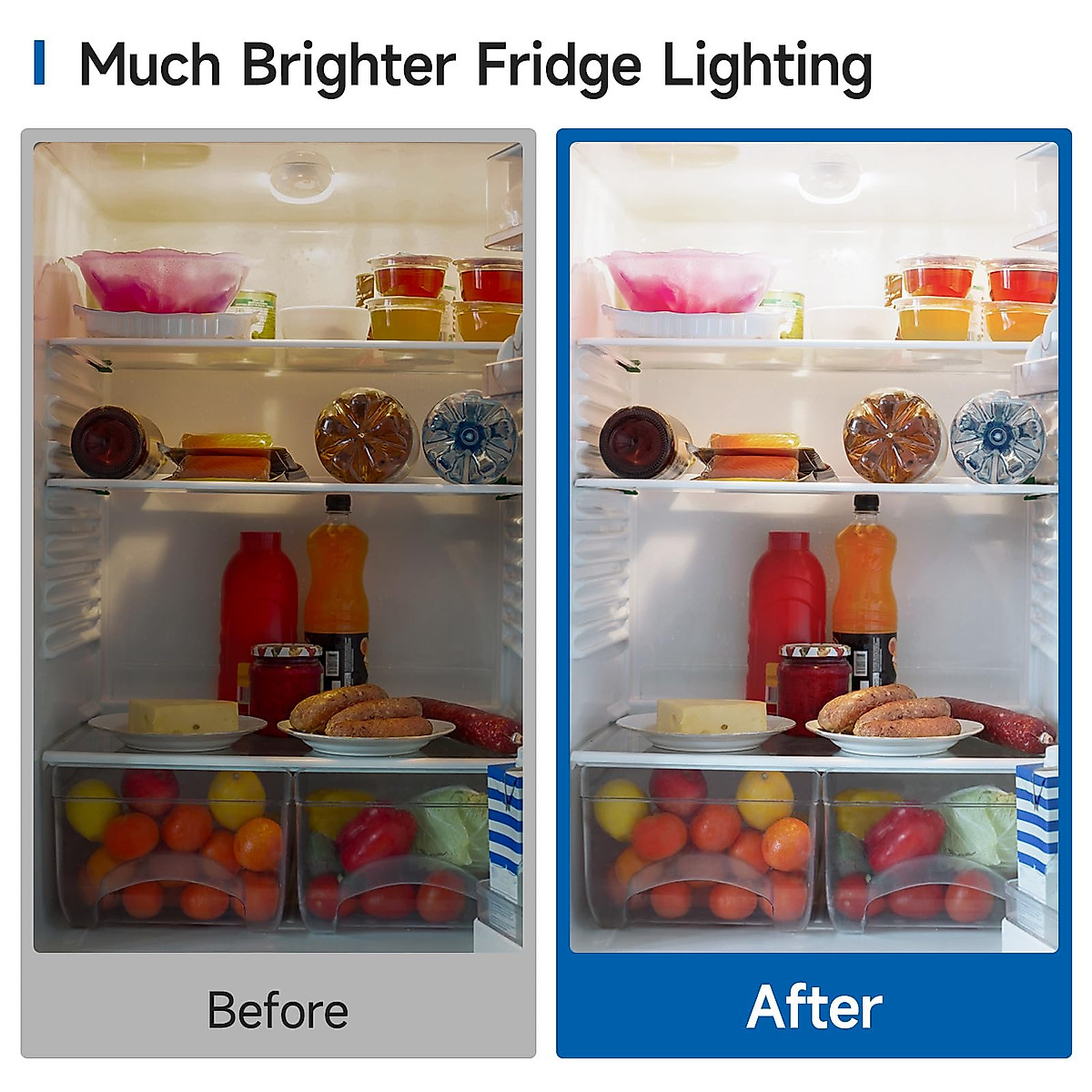 SHINESTAR Refrigerator Light Bulb, 40 Watt Appliance Bulbs for Fridge, 5000K Daylight, Waterproof A15 LED Bulb, Non-dimmable, 2-Pack