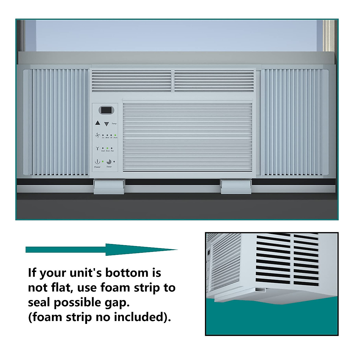 Daisypower Window AC Support Brackets,Up to 200lbs,Fits 9000 to 24000 BTU Air Conditioner Units,Heavy Duty 2 Arms Stable Structure