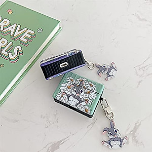 Hard Plastic Case with Charm and Keychain for Apple AirPods Pro 2019 Generation Thumper Rabbit Deer Daisy Flowers Disney Disneyland Cartoon Anime Cute Lovely Adorable Kids Girls Women