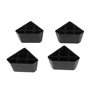JSP Manufacturing 4 Pack of Black Plastic Furniture Triangle Corner Legs - Sofa Couch Chair