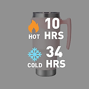 TOURIT 40 oz Tumbler with Handle and Straw, 3 in 1 Sip-All-Way Lid Insulated Tumblers, Reusable Stainless Steel Water Bottle for Keep Cold 34Hs or Hot 10Hs, Gifts for Women Men, Pink