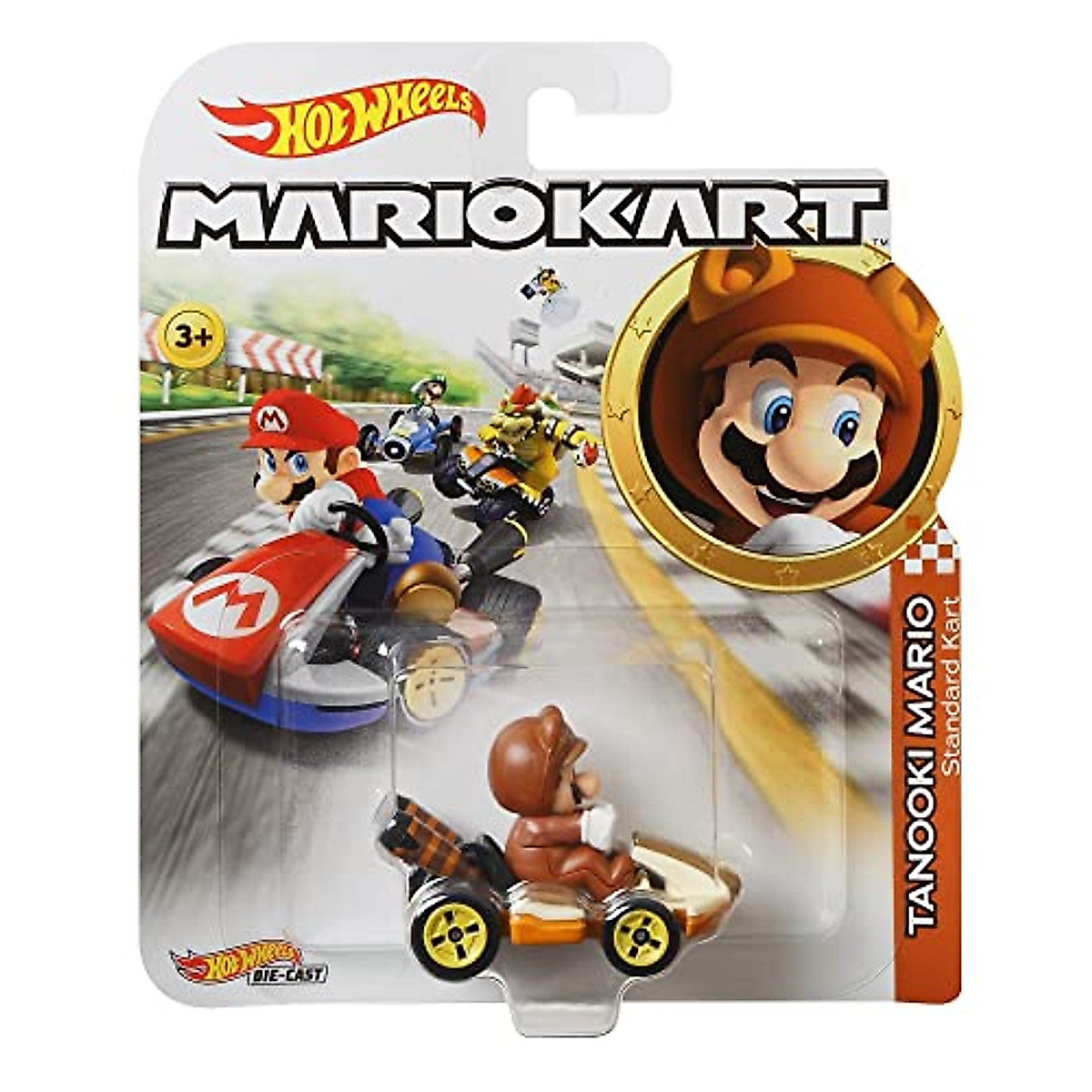 Hot Wheels Nintendo Premium Mario Kart Tanooki Mario Diecast Standard Kart