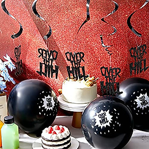 10 Pieces Over The Hill Party Supplies Hanging Swirls 20 Pieces Hill Printed Latex Balloons Round Party Decorations Black Over The Hill Decorations Over The Hill 50th Birthday Decorations for Party